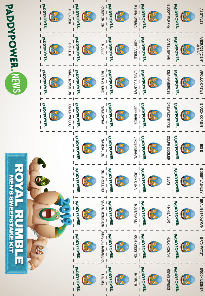 Royal Rumble 2019 Sweepstake Kits: Grapple your mates for a winner ...