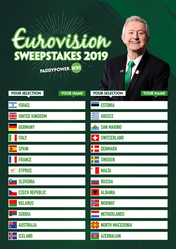PP calling! Our Eurovision sweepstake kit guarantees hours of cheesy ...