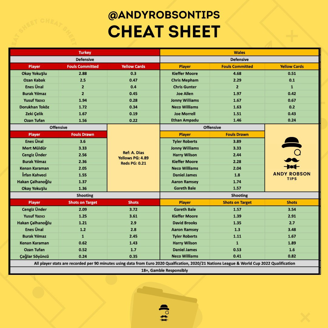 wales v turkey cheat sheet | Paddy Power News