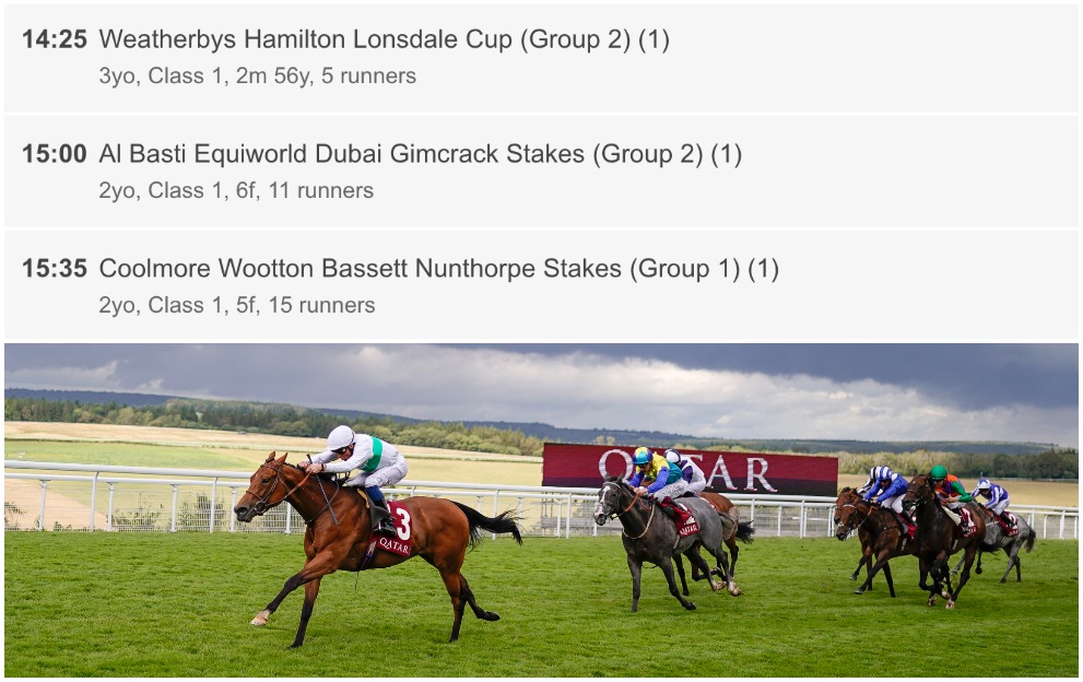 York Ebor Festival Racecard: Day 3 runners and riders & top tips ...