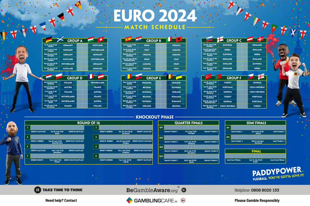 Euro 2024 Wallchart Get Your Paddy Power Fixture Guide Hereeuro 2024 ...