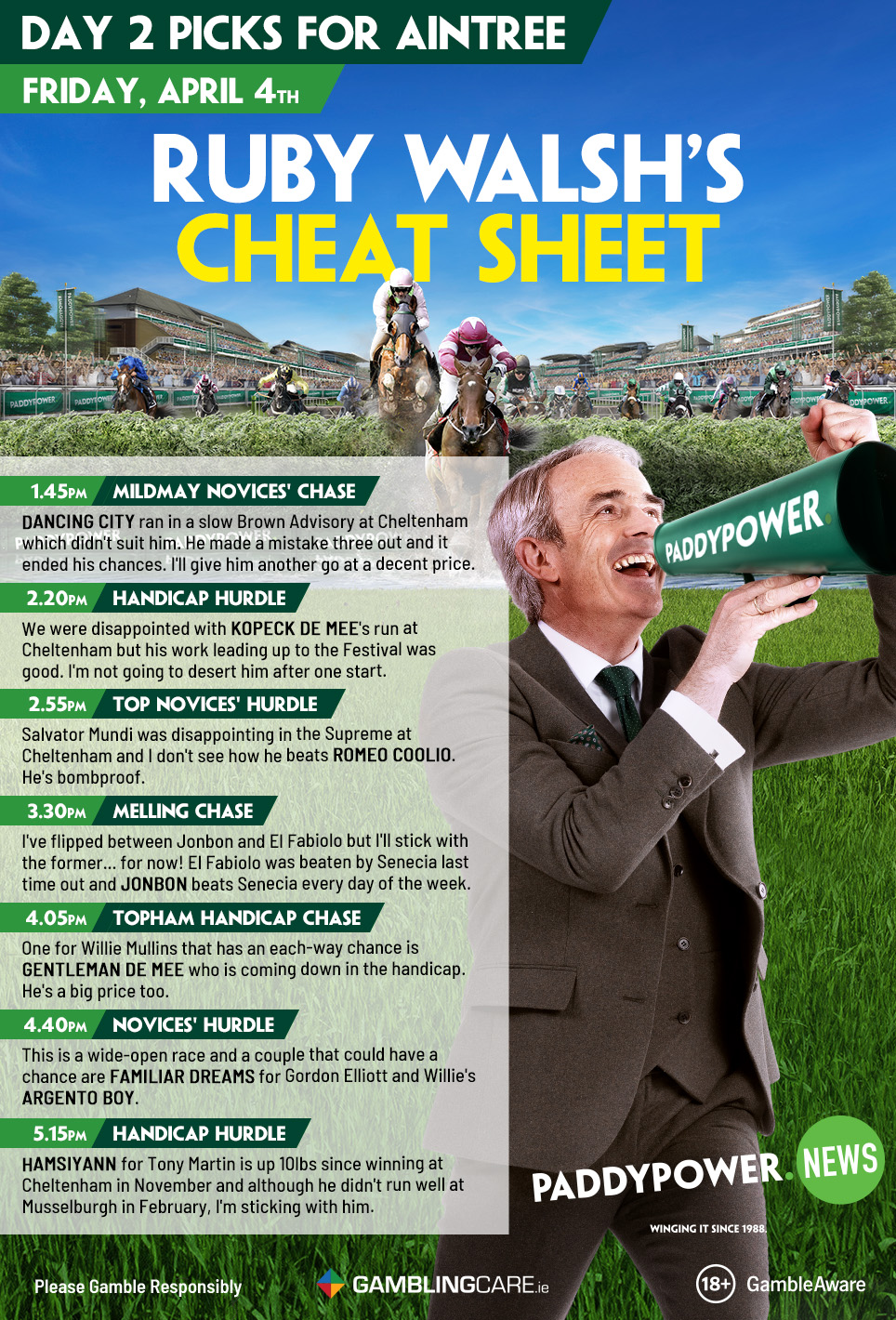 Aintree Tips: Ruby Walsh's Friday cheat sheet on day 2