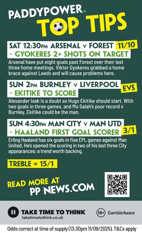 Football Tips: This weekend’s 15/1 Super Sub Premier League acca ...