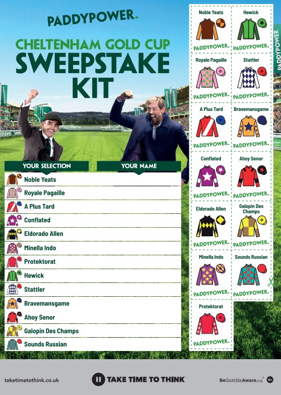 Cheltenham Gold Cup Sweepstake Kit Download For Free Here Paddy